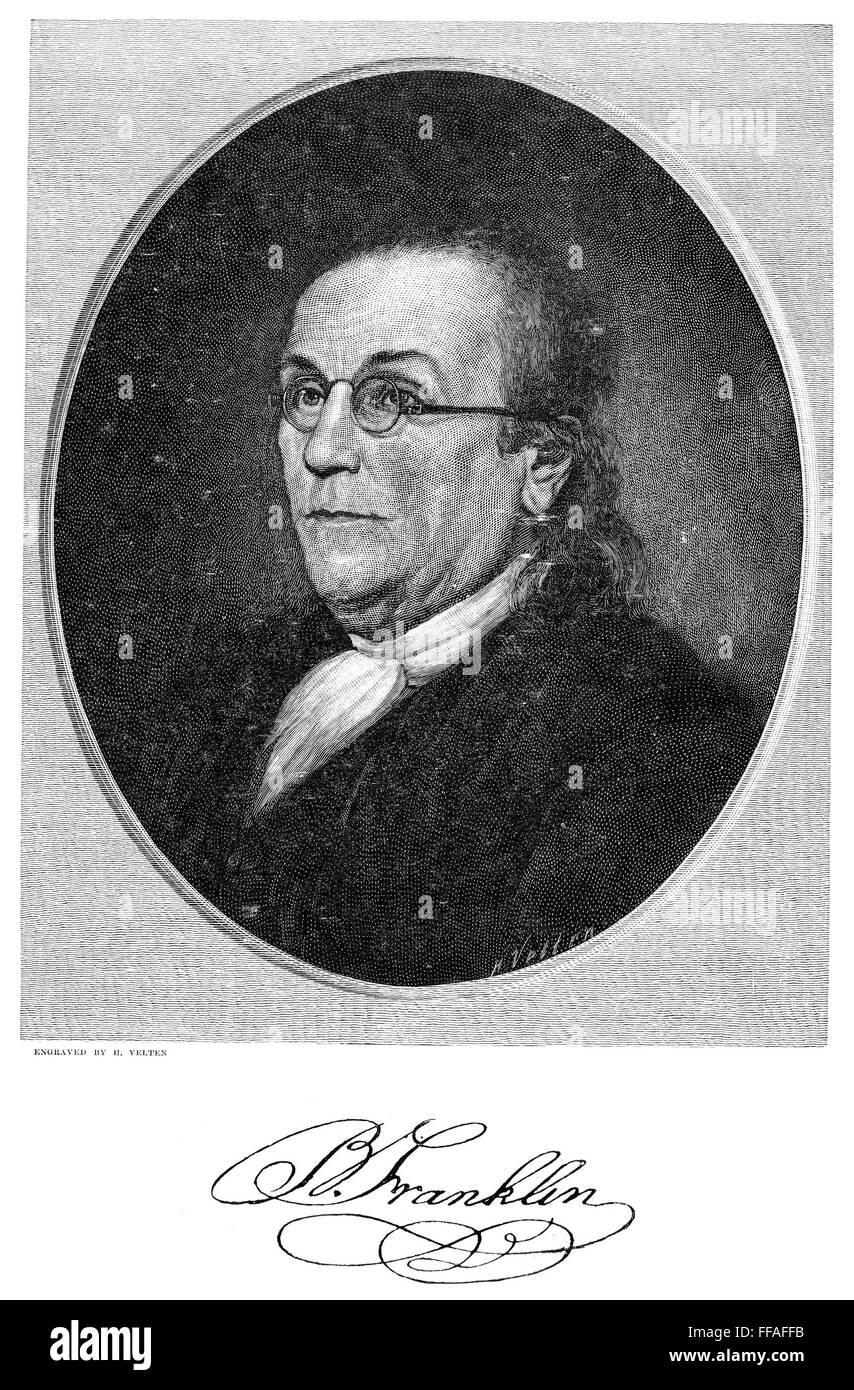 BENJAMIN FRANKLIN (1706-1790). /nAmerican printer, publisher, scientist ...