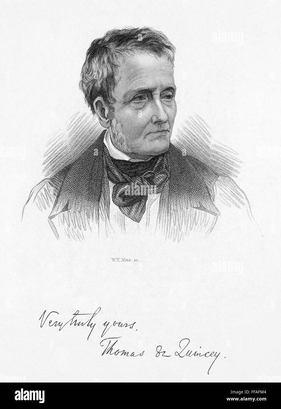 THOMAS DE QUINCEY /n(1785-1859). English writer. Steel engraving, 19th ...