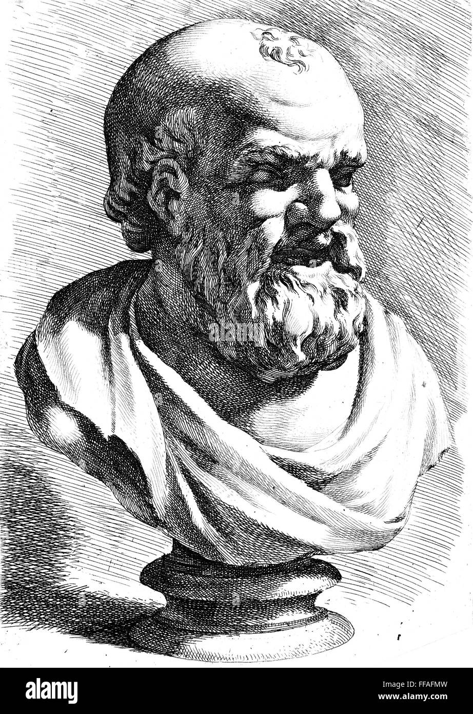 DEMOCRITUS (c460-c370 B.C.). /nGreek philosopher. Etching, 18th century ...
