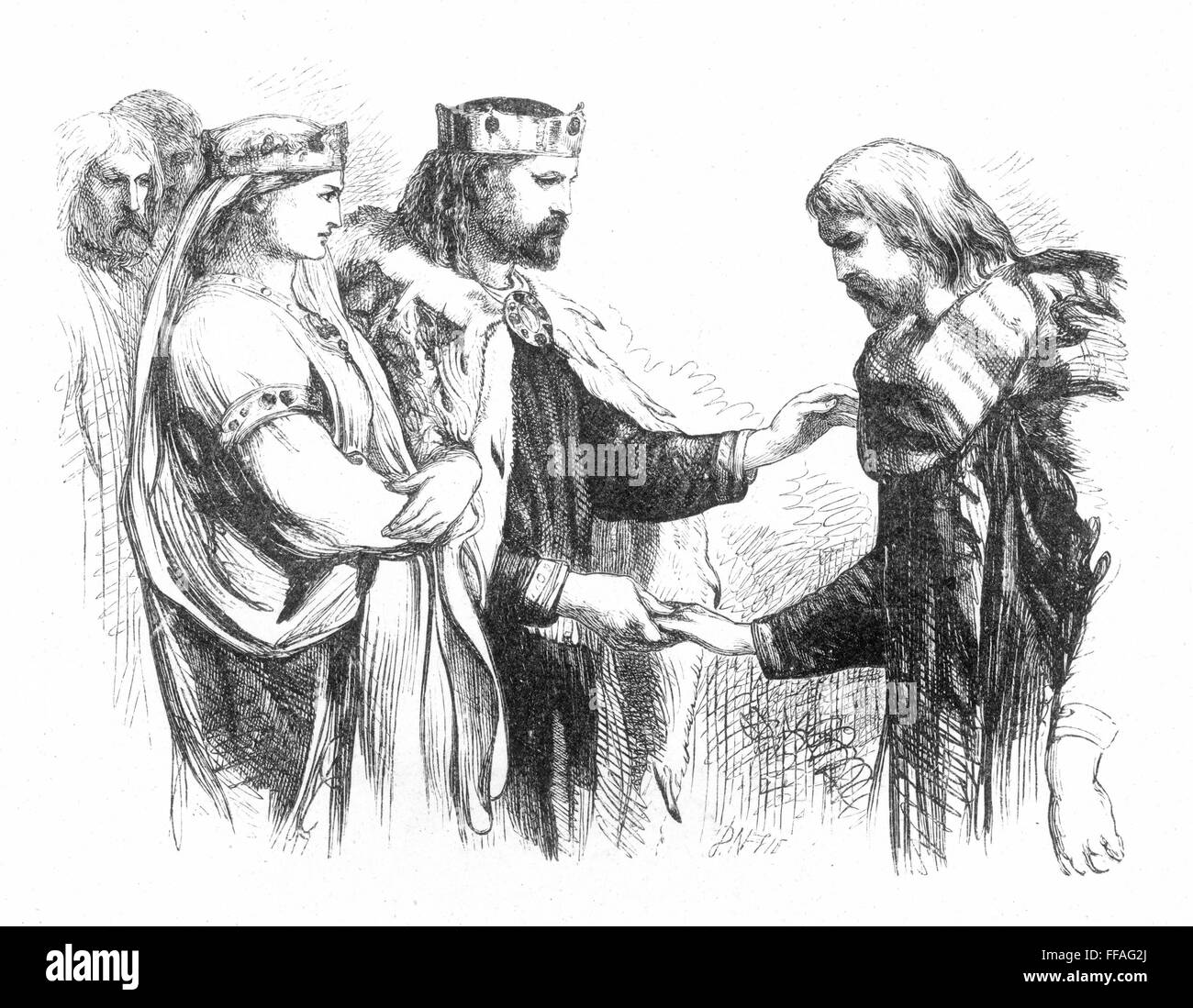 MACBETH, 1881. /nWith Lady Macbeth and Banquo at the palace in Act III ...