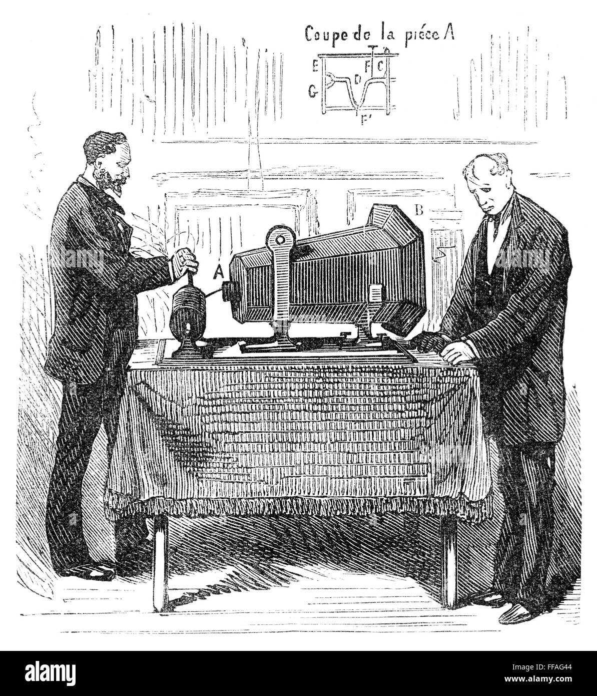 PHONAUTOGRAPH, c1857. /nA demonstration of the phonautograph, a sound ...