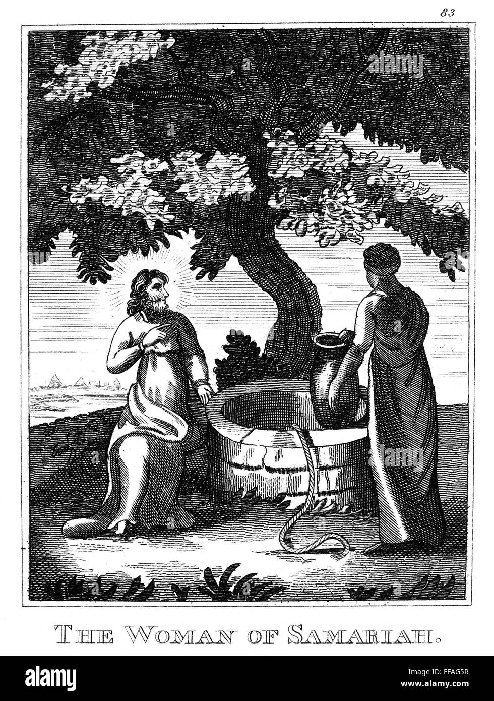 CHRIST & WOMAN OF SAMARIA. /n'The Woman of Samaria' (John iv). Copper ...