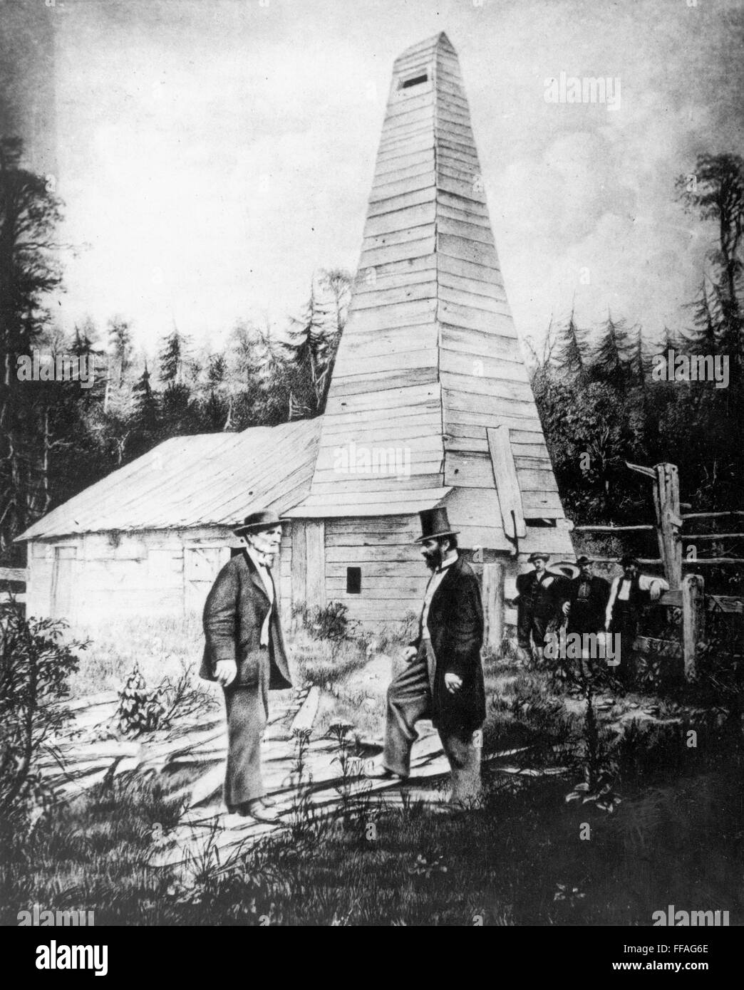 PENNSYLVANIA OIL WELL. /nThe first oil well drilled at Titusville ...