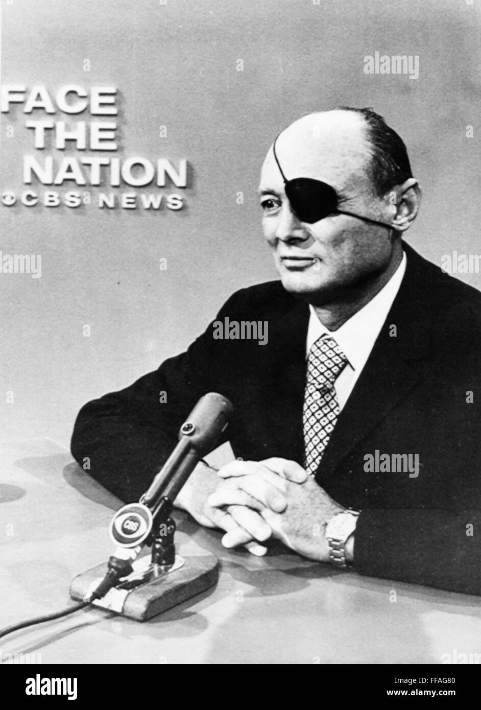 MOSHE DAYAN (1915-1981). /nIsraeli soldier and politician. Photographed ...