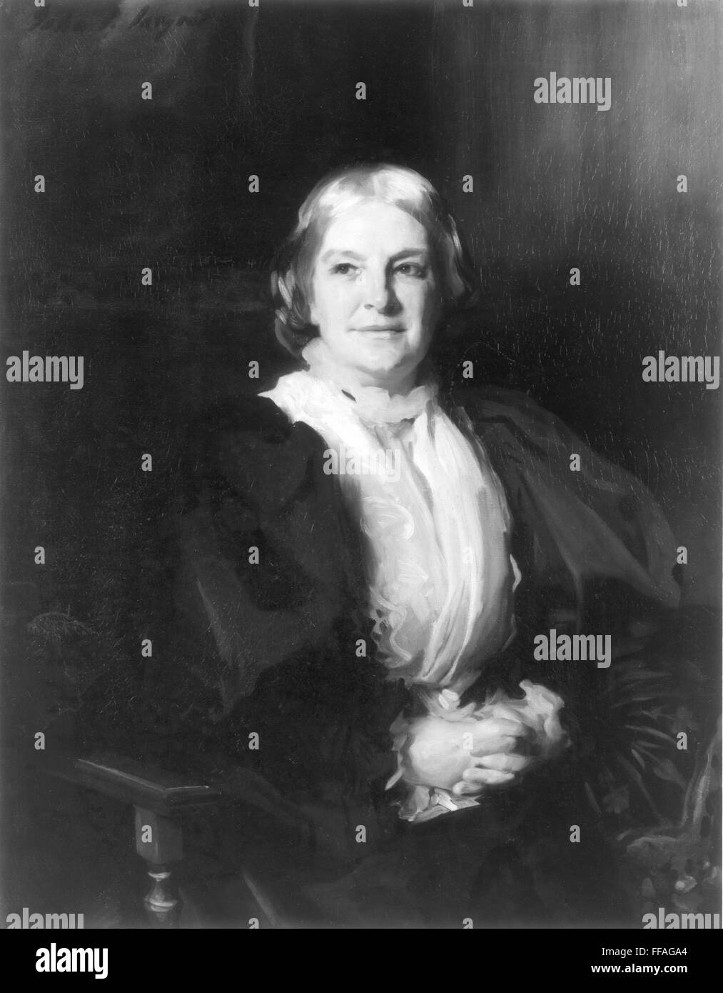 OCTAVIA HILL (1838-1912). /nEnglish reformer. Oil on canvas, c1899, by ...