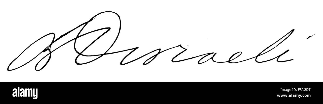 DISRAELI SIGNATURE. /nAutograph signature of Benjamin Disraeli, 1st ...