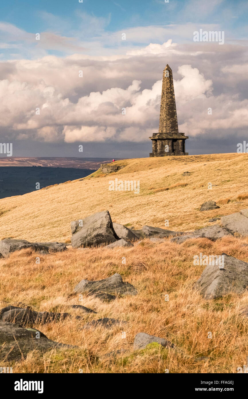 Stoodley Pike Monument, on the Pennine way above Mankinholes ...