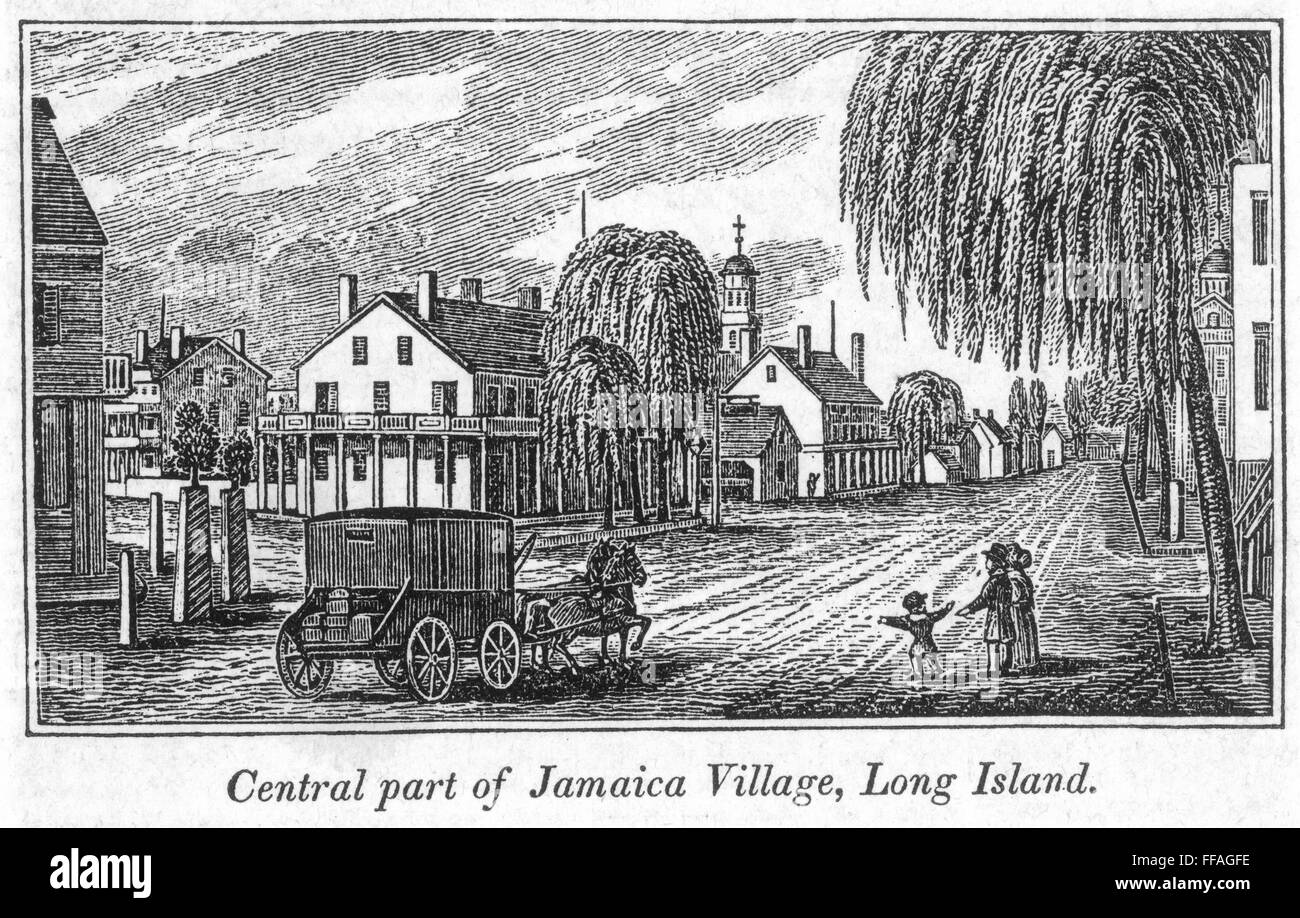 NEW YORK: QUEENS, 1841. /nThe central part of Jamaica Village, Queens ...