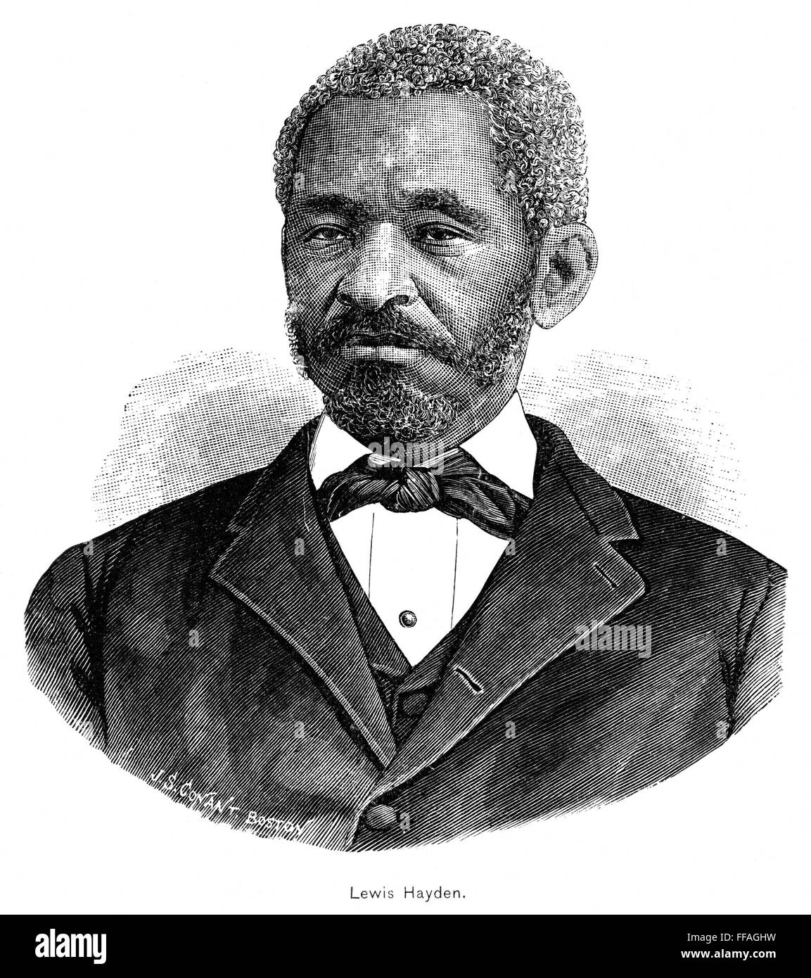 LEWIS HAYDEN (1811-1889). /nAmerican abolitionist. Line engraving, 1890 ...