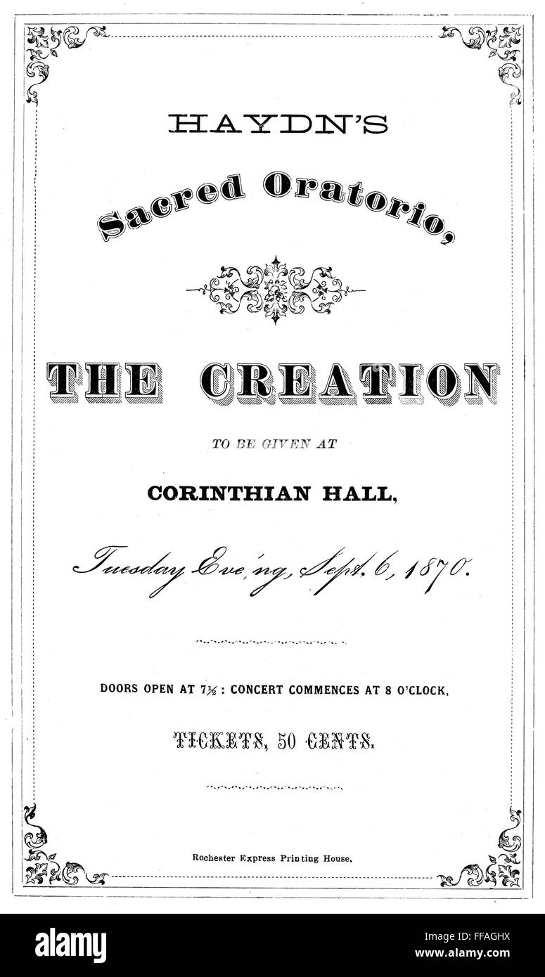 FRANZ JOSEPH HAYDN /n(1732-1809). Austrian composer. Program for a ...