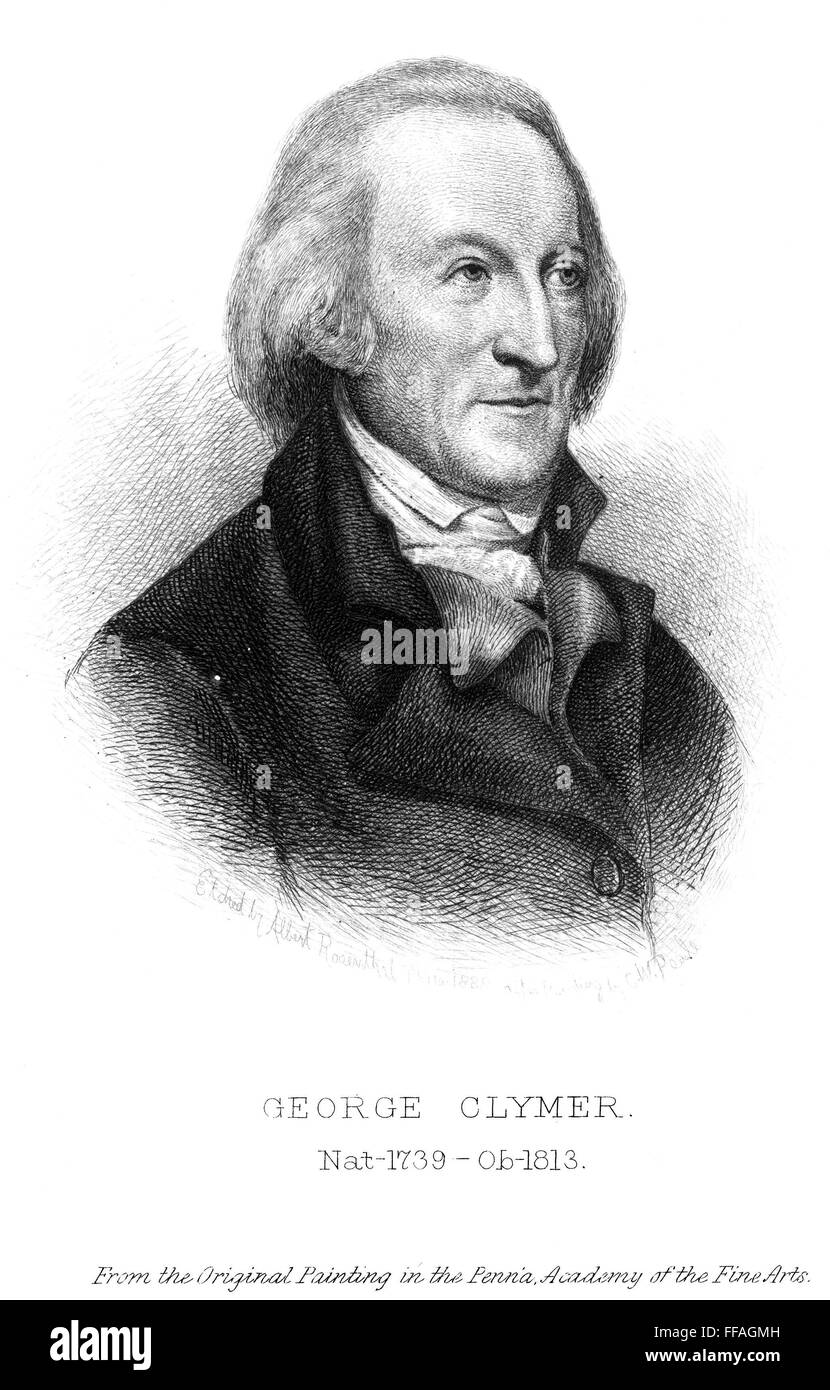 GEORGE CLYMER (1739-1813). /nAmerican merchant and politician. Etching ...