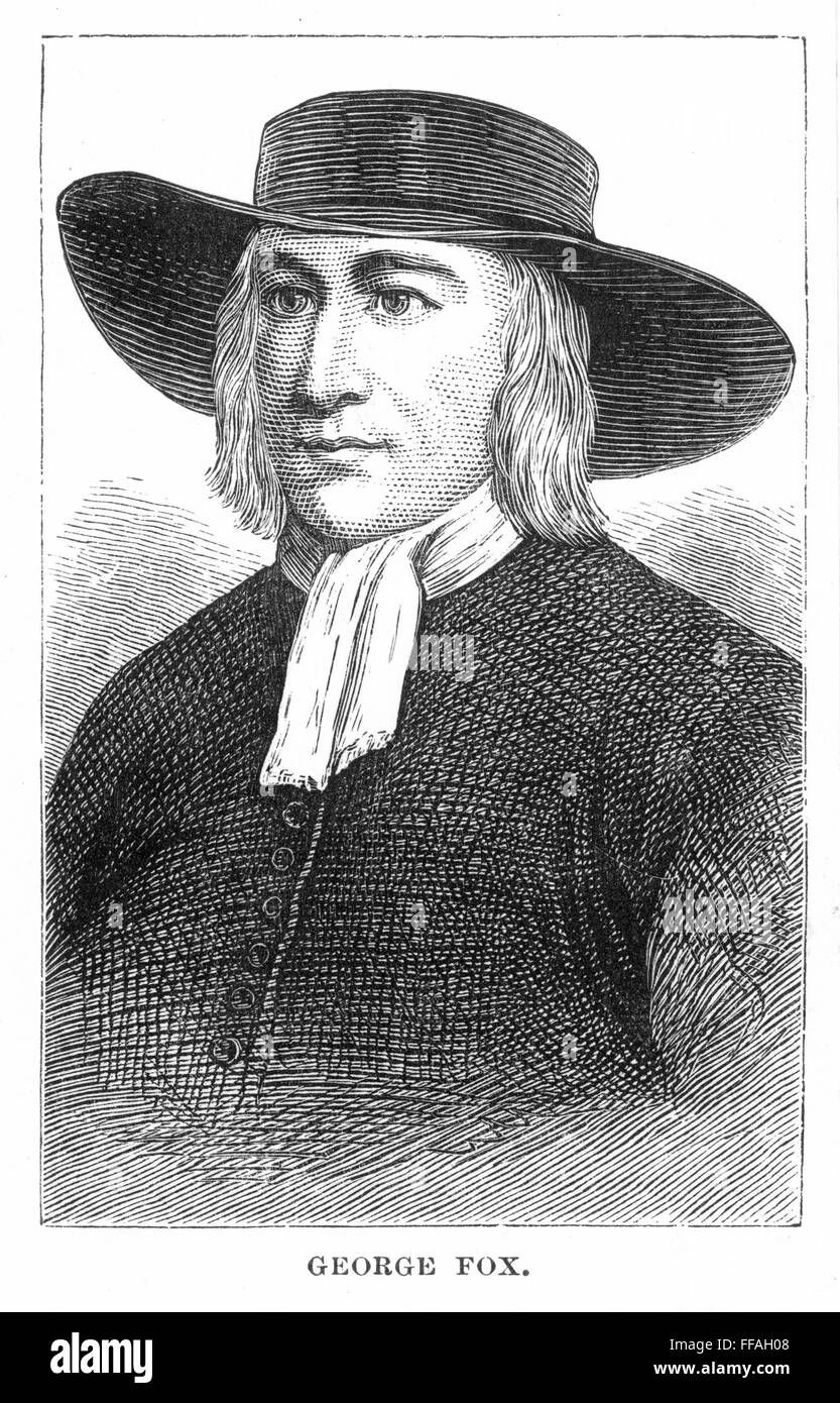 GEORGE FOX (1624-1691). /nEnglish religious leader. Line engraving ...