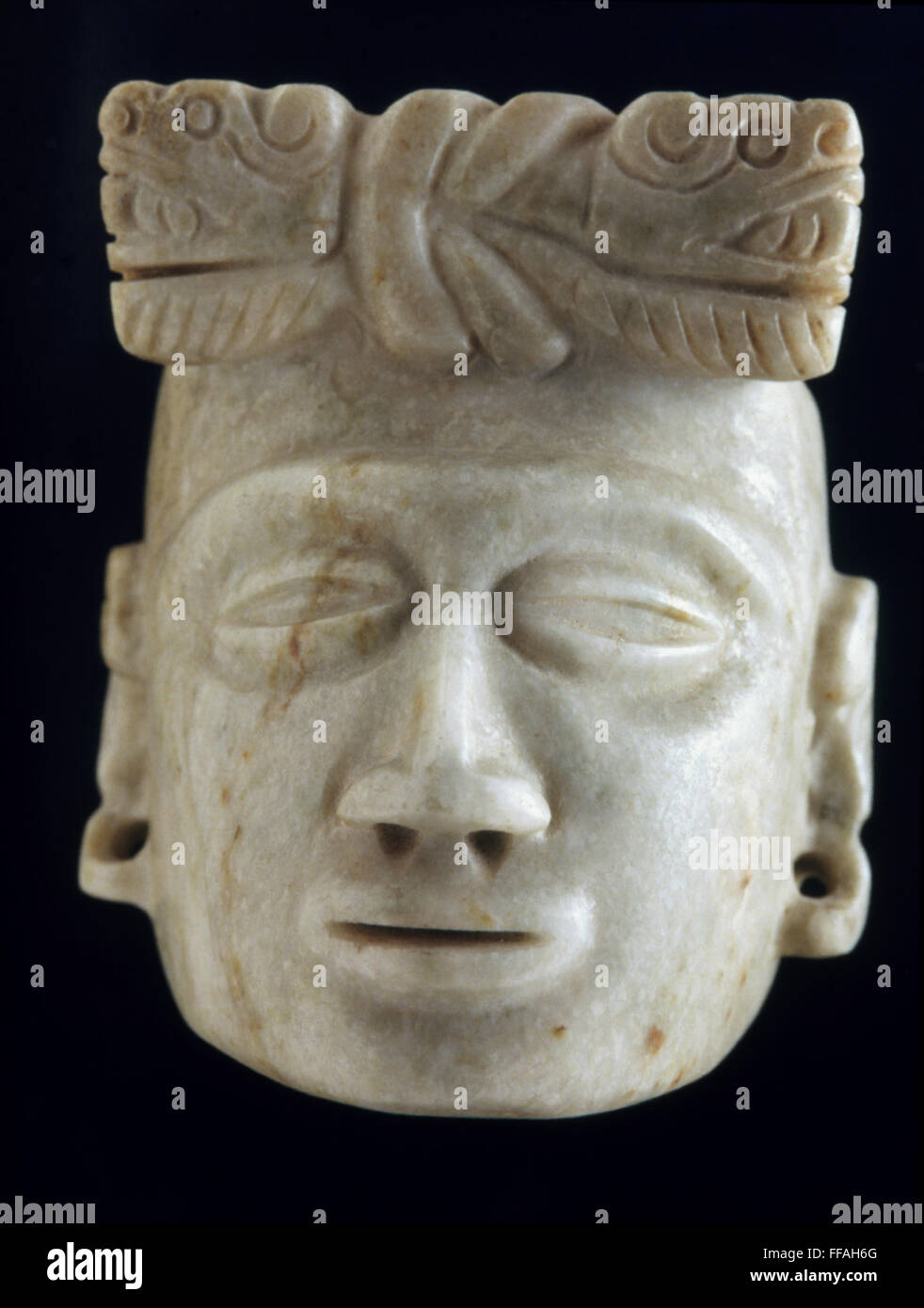 MEXICO: ORNAMENTAL MASK/nc1200-1520. Serpentine, Mixtec Stock Photo - Alamy