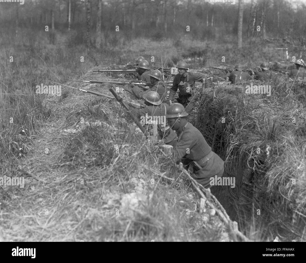 WWI: BLACK TROOPS, 1918. /nU.S. troops of the 369th Infantry Regiment ...