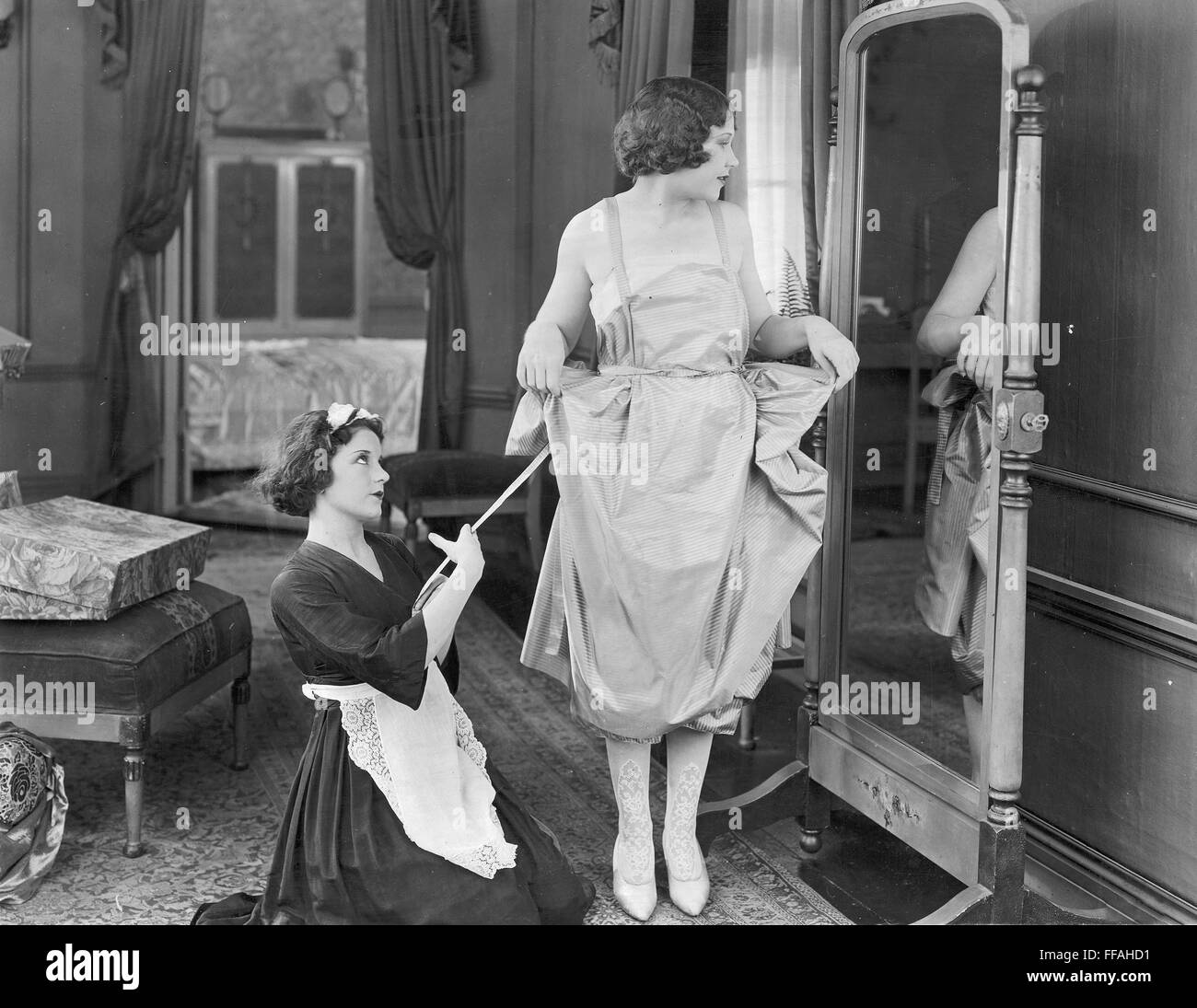 BEDROOM SCENE, 1920s. /nA silent movie still, 1920s Stock Photo - Alamy