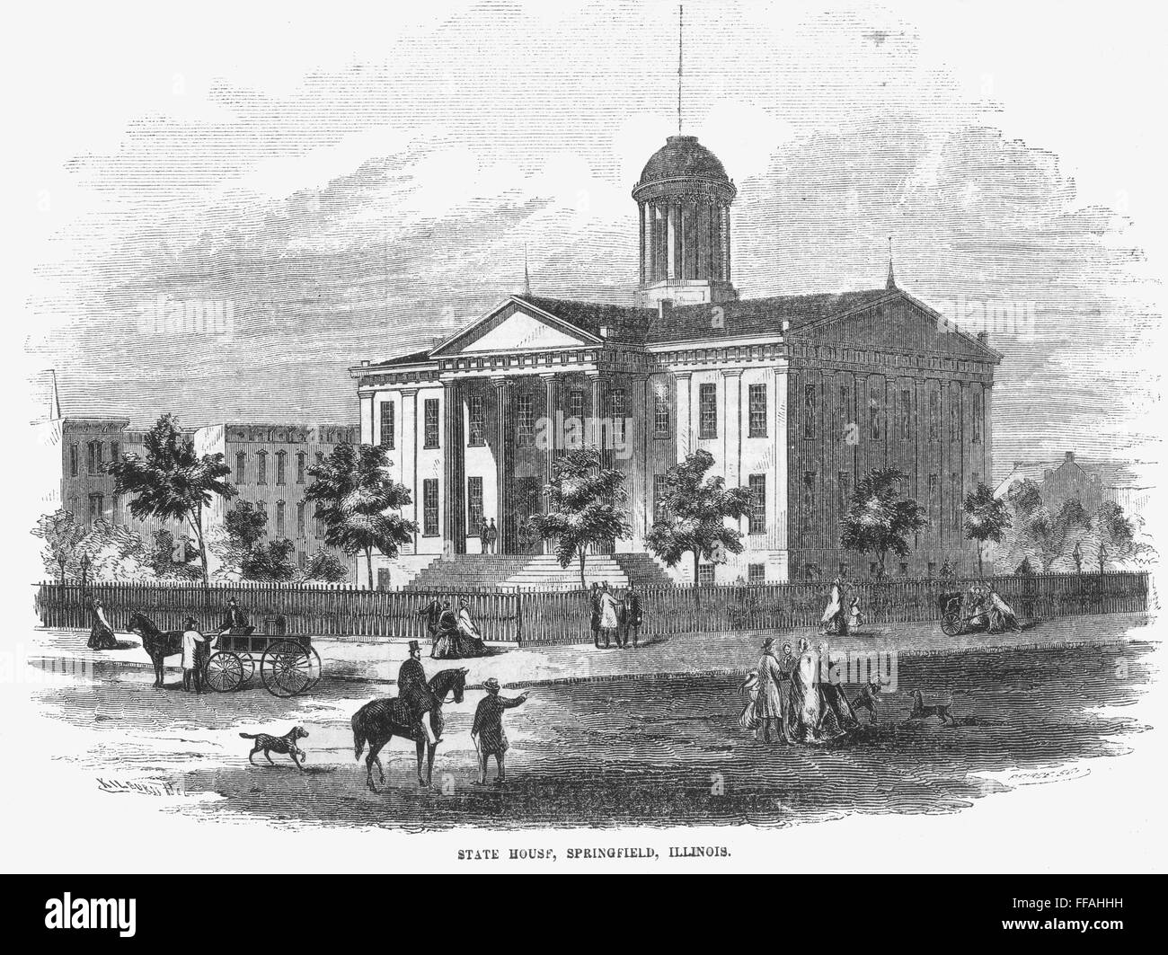 ILLINOIS STATE HOUSE, 1856. /nThe State House at Springfield, Illinois ...