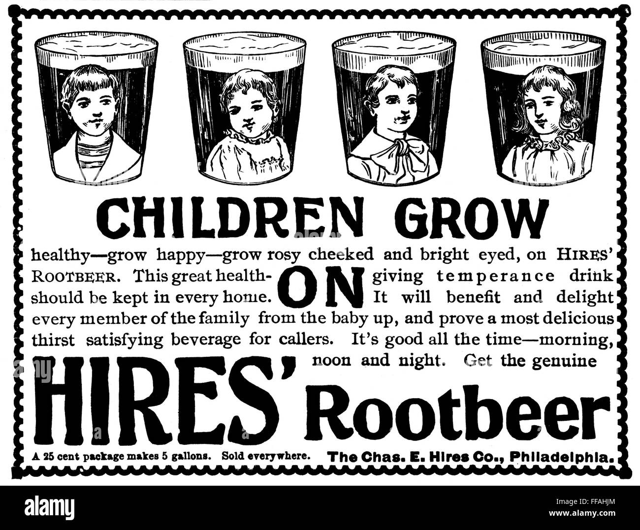 HIRES' ROOT BEER AD, 1895. /nAmerican magazine advertisement for Hires ...