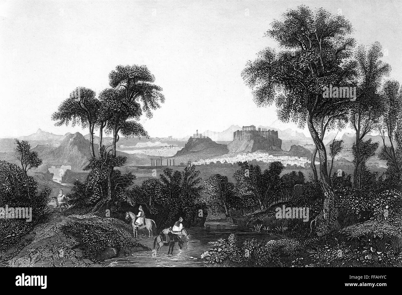 ATHENS, c1850. /nView of Athens from the Ilissus. Steel engraving ...