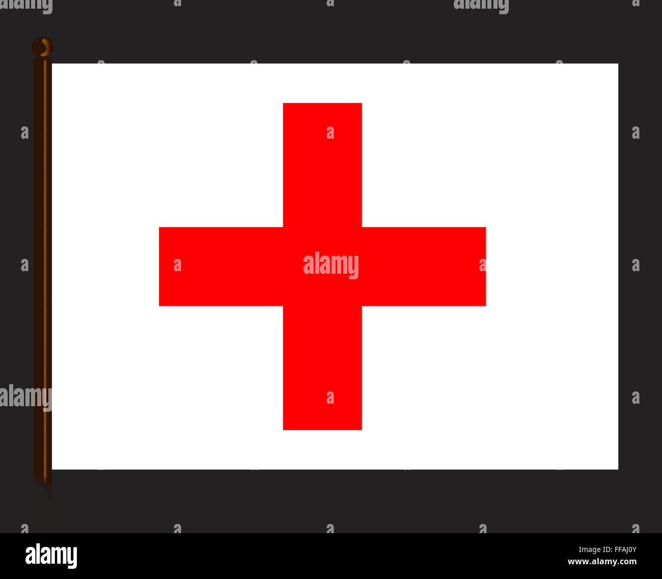 CRUSADER FLAG. /nA Crusader flag with the red cross, based on the Christian symbol Stock Photo ...