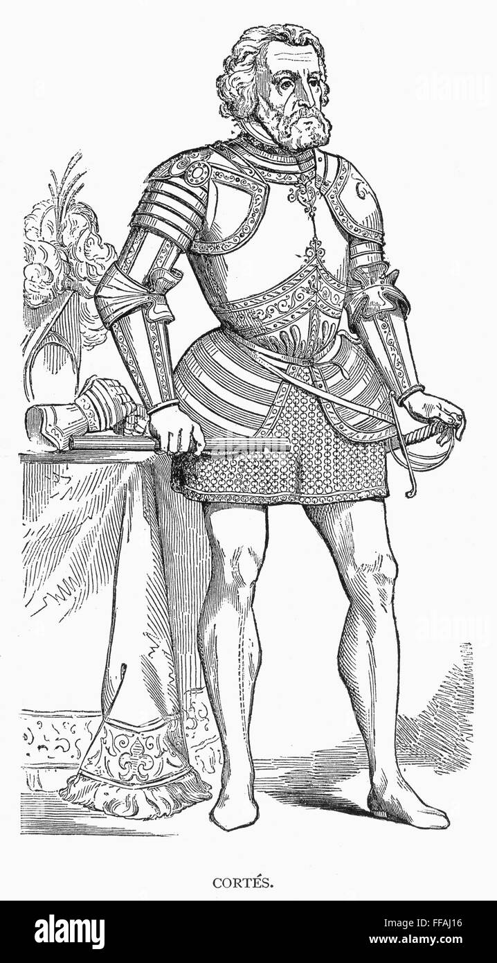 HERNANDO CORTES /n(1485-1547). Spanish conqueror of Mexico. Line ...