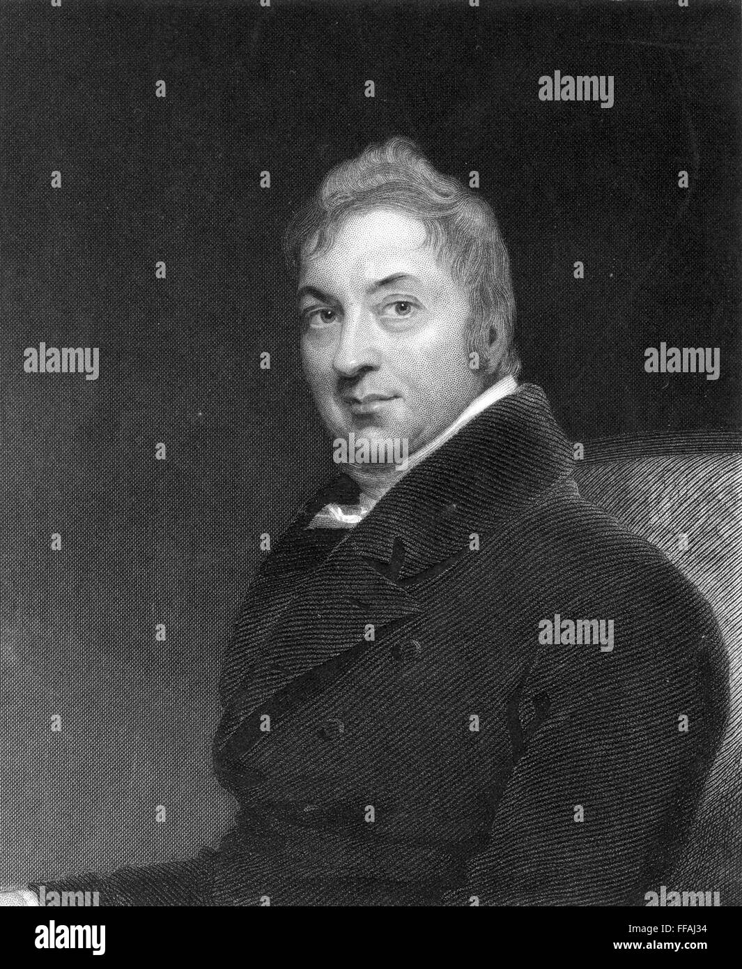 EDWARD JENNER (1749-1823). /nEnglish physician. Steel engraving after ...