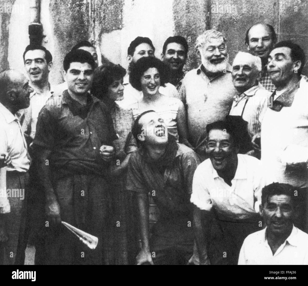 ERNEST HEMINGWAY /n(1899-1961). American writer, at right with beard ...