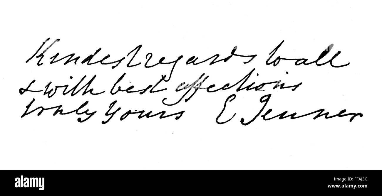 EDWARD JENNER (1749-1823). /nEnglish physician. Autograph signature ...