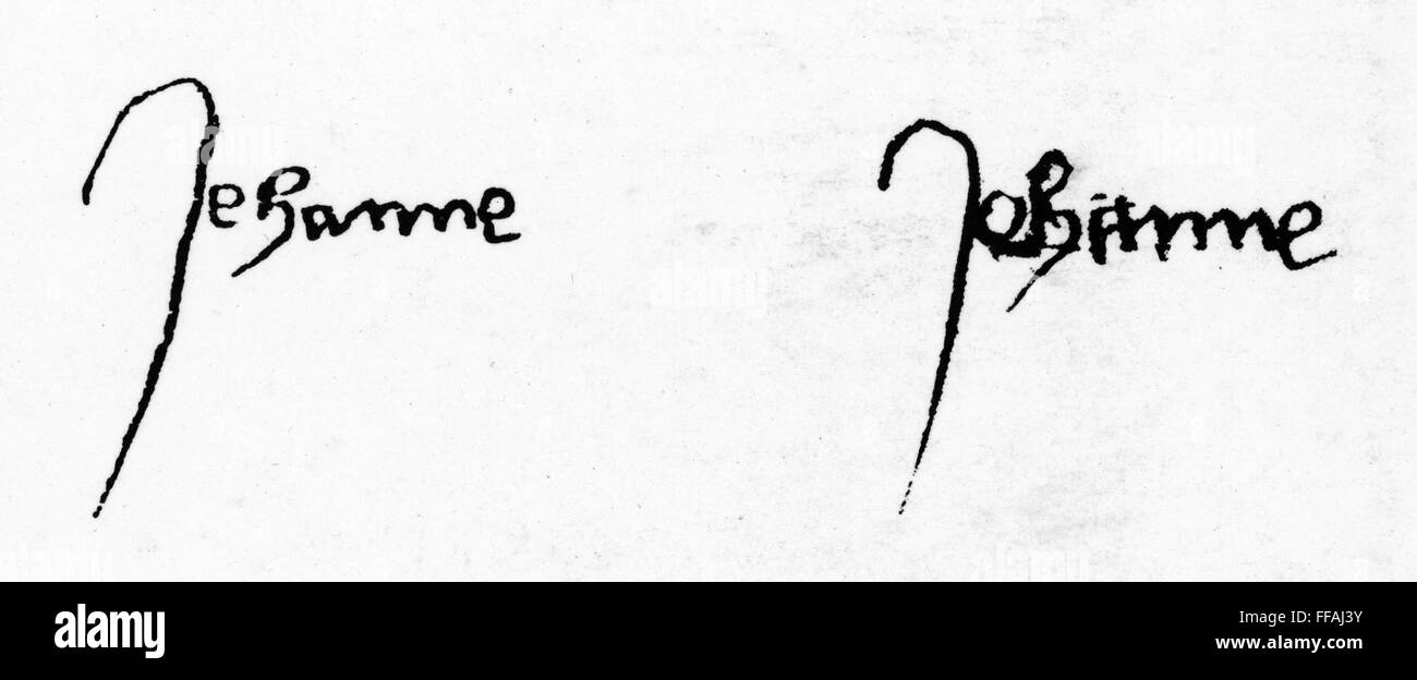 SAINT JOAN OF ARC /n(1412-1431). French national heroine. Autograph ...