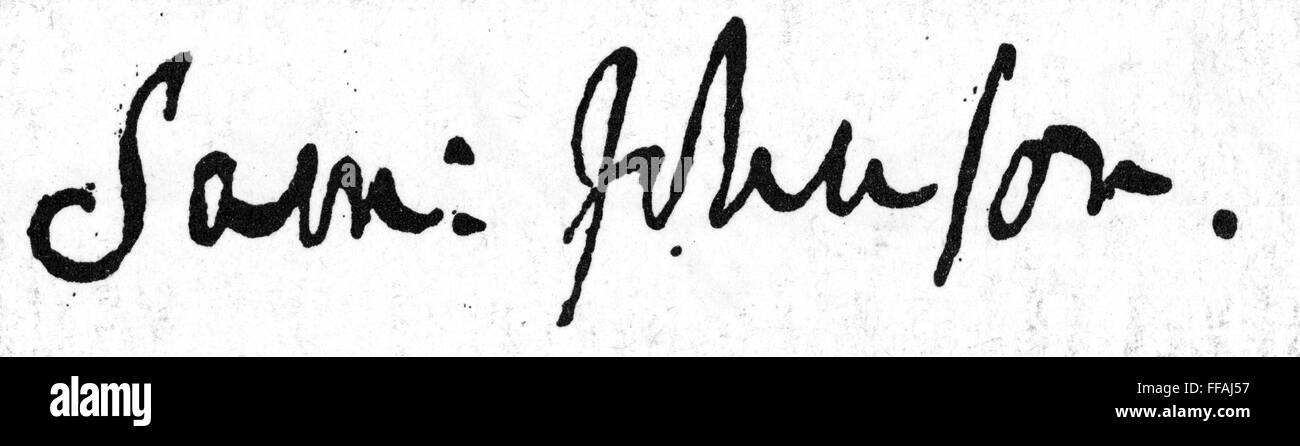 SAMUEL JOHNSON (1709-1784). /nEnglish man of letters. Autograph ...