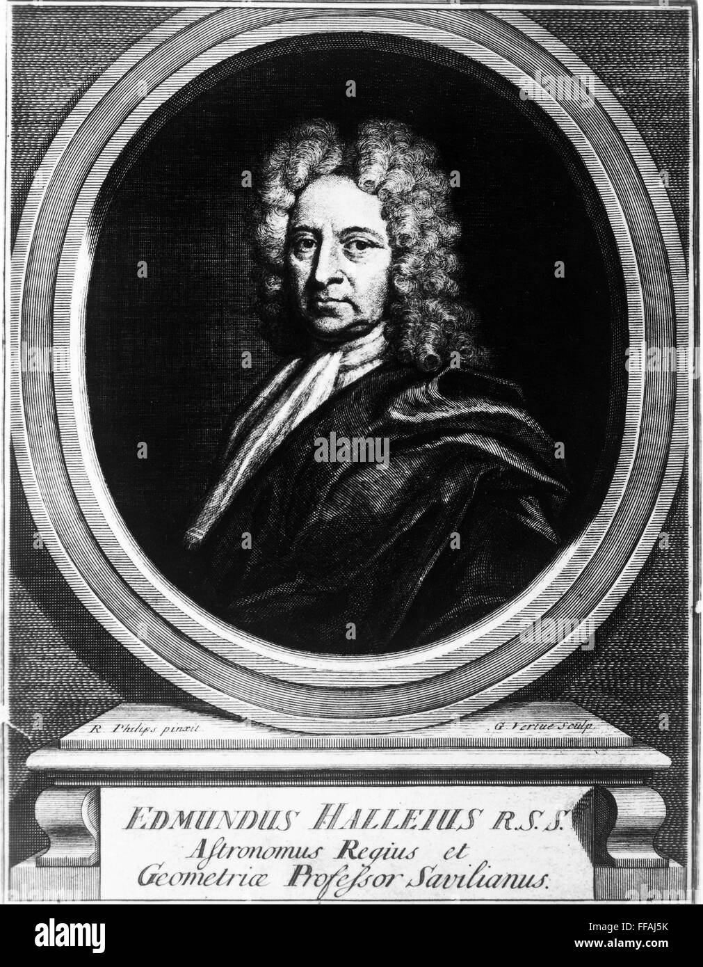EDMUND HALLEY (1656-1742). /nEnglish astronomer. Copper engraving by ...