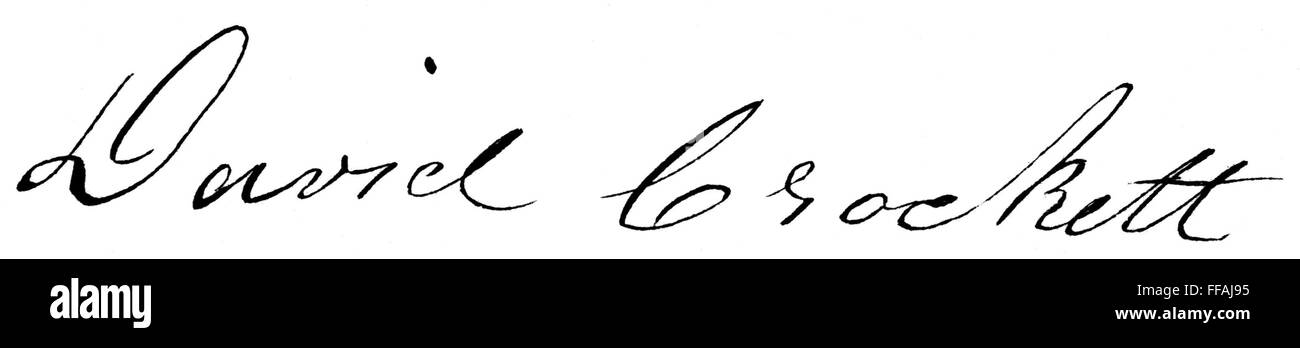 DAVY CROCKETT SIGNATURE. /nAutograph signature of the American ...