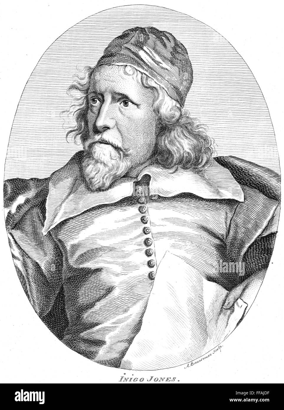 INIGO JONES (1573-1652). /nEnglish architect. Copper engraving, 18th ...