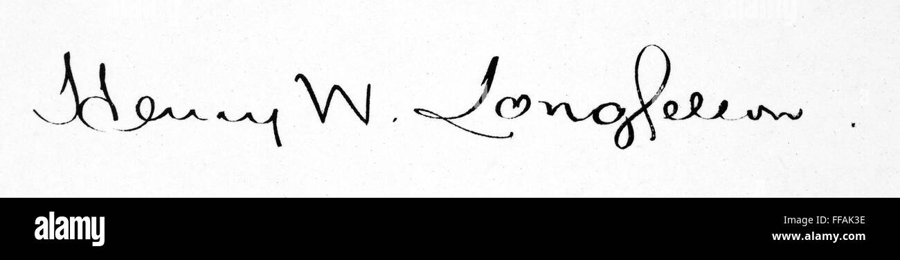 HENRY WADSWORTH LONGFELLOW /n(1807-1882). American poet. Autograph ...