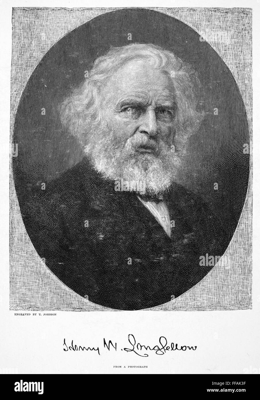HENRY WADSWORTH LONGFELLOW /n(1807-1882). American poet. Wood engraving ...