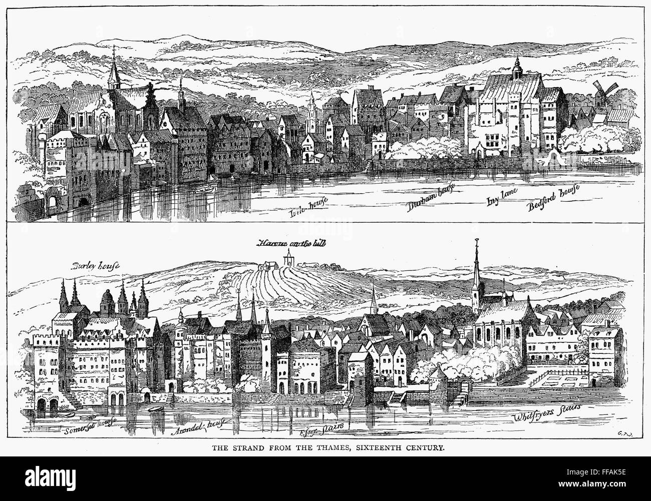LONDON, 16th CENTURY. /nThe Strand, London, as it appeared in the 16th ...