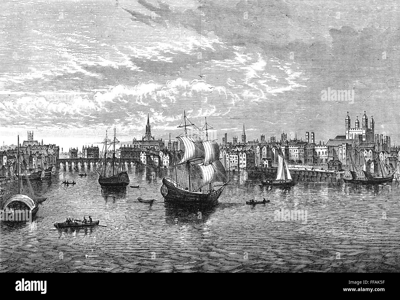 VIEW OF LONDON, 1550. /nLondon as it appeared in 1550, viewed from the ...