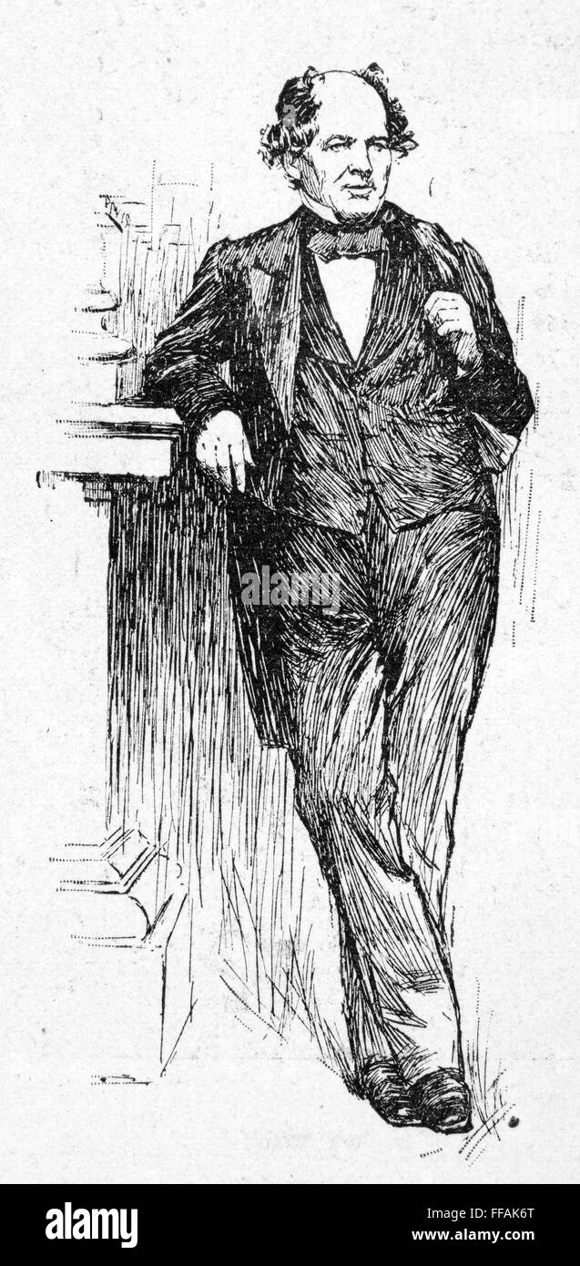 MATTHEW FONTAINE MAURY /n(1806-1873). American naval officer and oceanographer. Line drawing ...