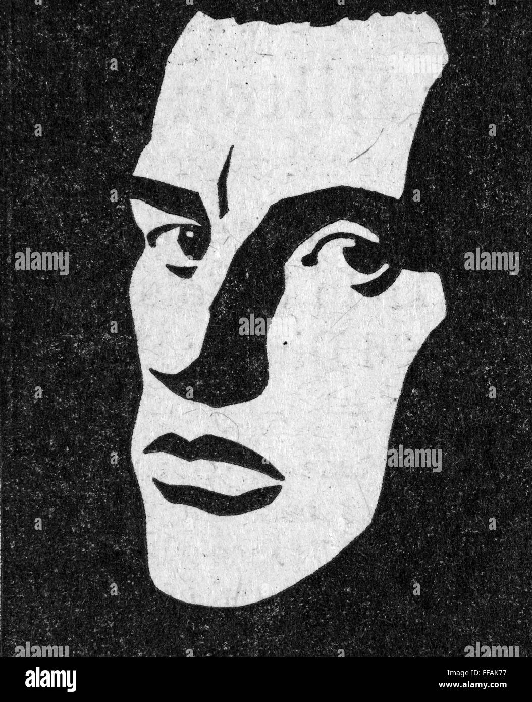 VLADIMIR MAYAKOVSKY /n(1893-1930). Russian poet. Woodcut by Yuri ...