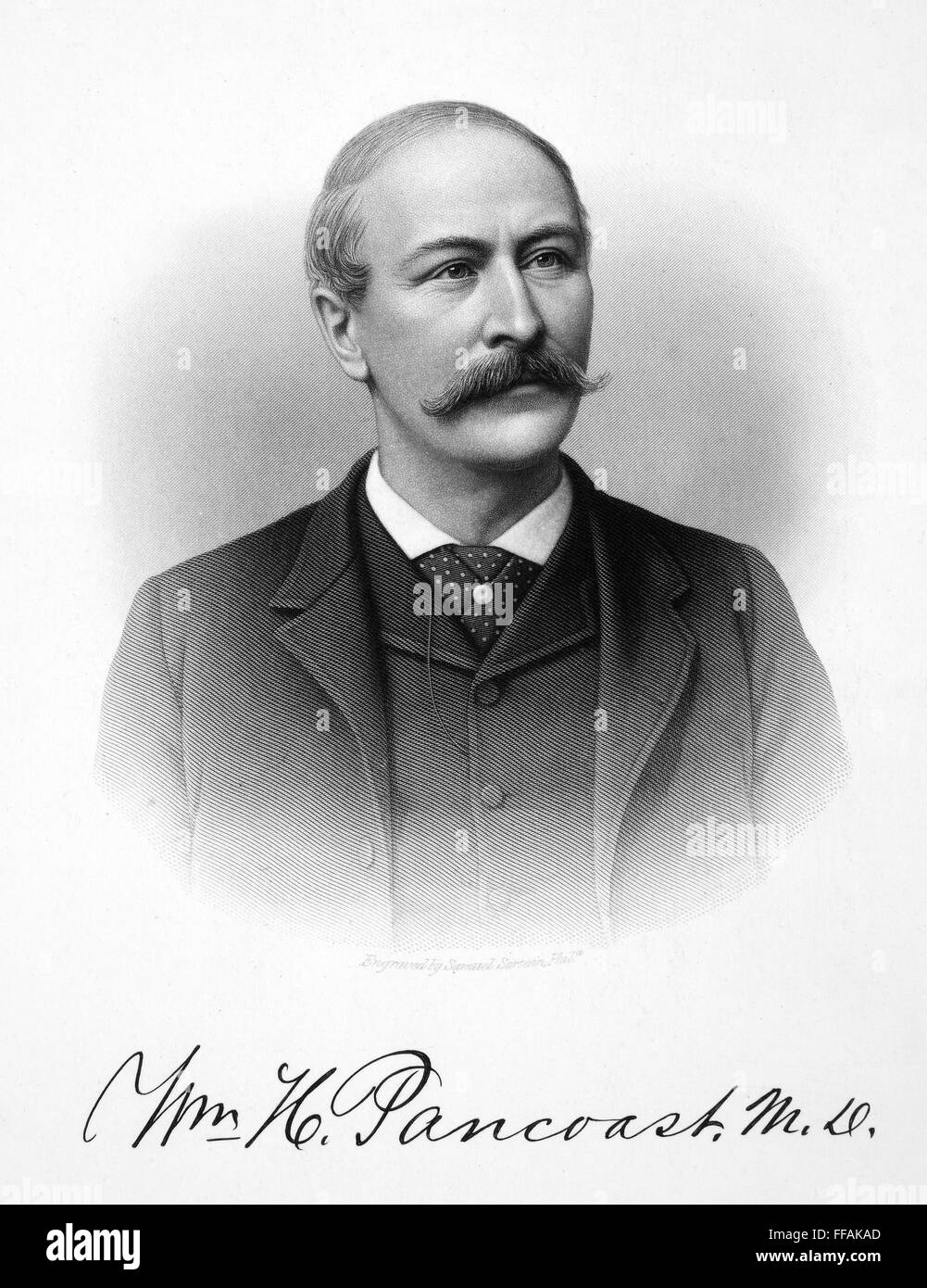 WILLIAM H. PANCOAST. /nAmerican physician. Line and mezzotint engraving ...