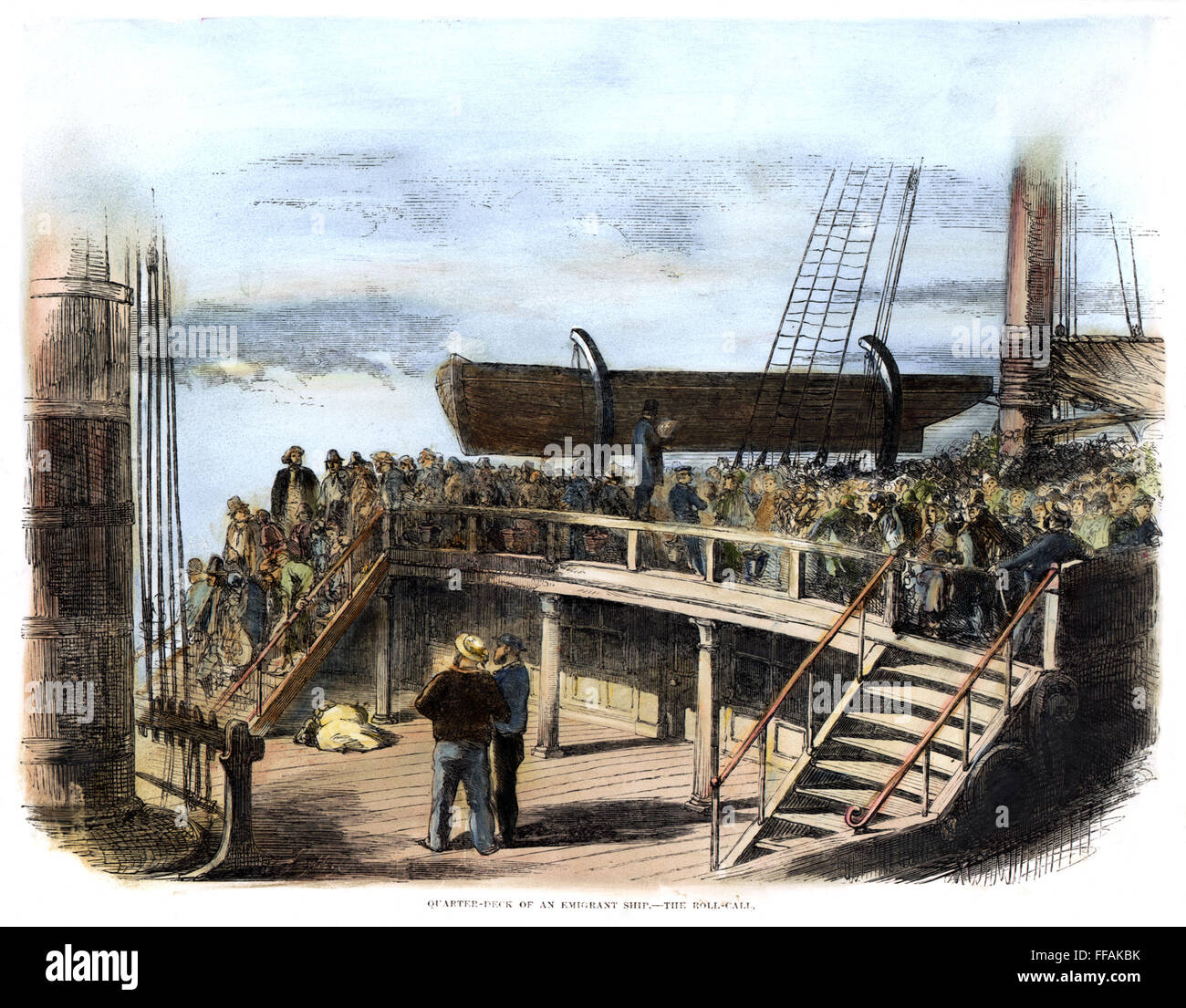 IRISH IMMIGRANTS, 1850. /nIrish passengers bound for America during ...