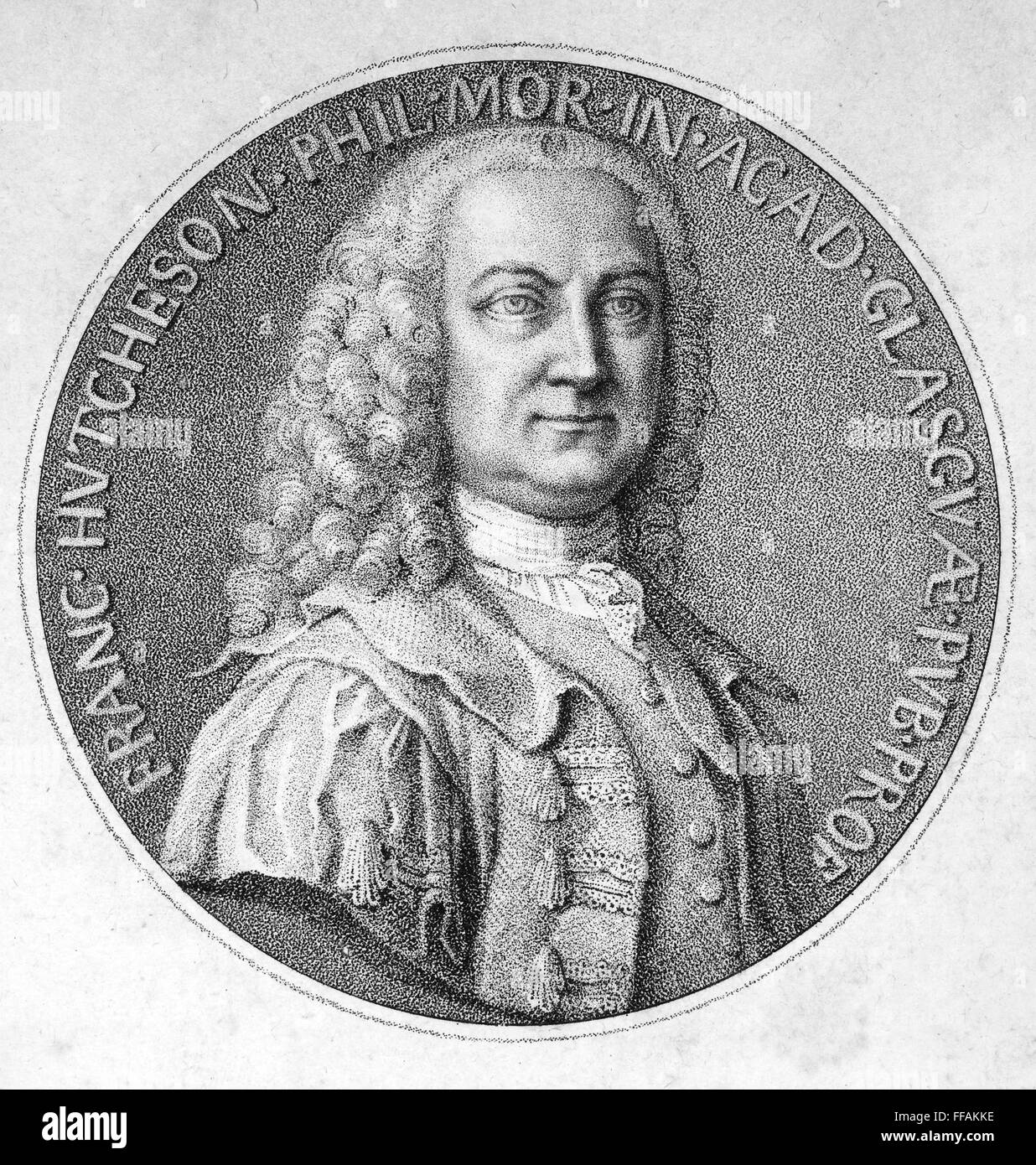 FRANCIS HUTCHESON /n(1694-1746). Scottish philosopher. Aquatint ...