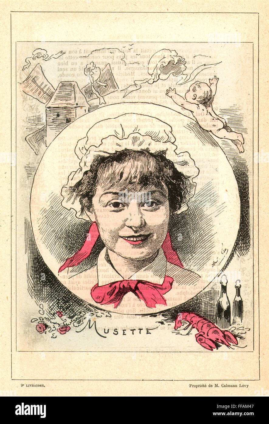 MURGER: VIE de BOHEME, 1849. /nIllustration by Andre Gill to a 19th ...