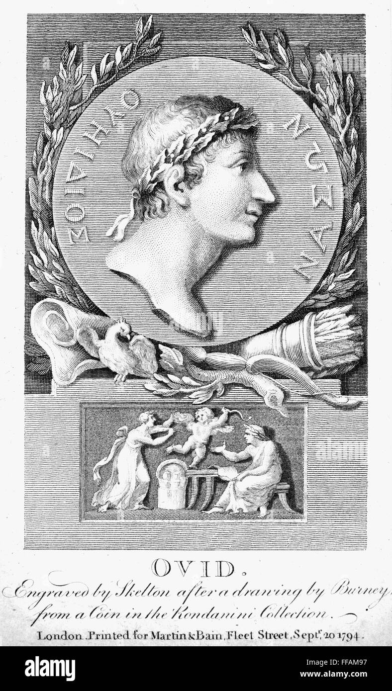 OVID (43 B.C.-c17 A.D.). /nRoman poet. Line engraving, English, 1794 ...