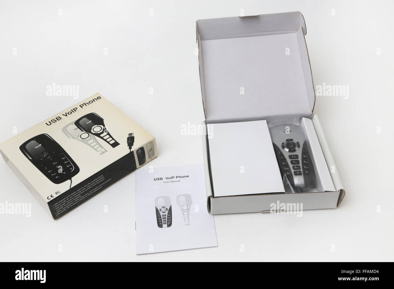 VOIP Phone And Covers With USB Cable To Use On Skype Stock Photo - Alamy