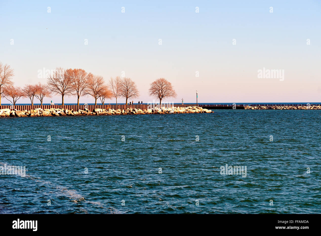 .A pedestrian-friendly breakwater along Milwaukee's lakefront on Lake ...