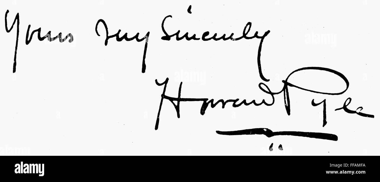 HOWARD PYLE (1853-1911). /nAmerican illustrator and writer. Autograph ...