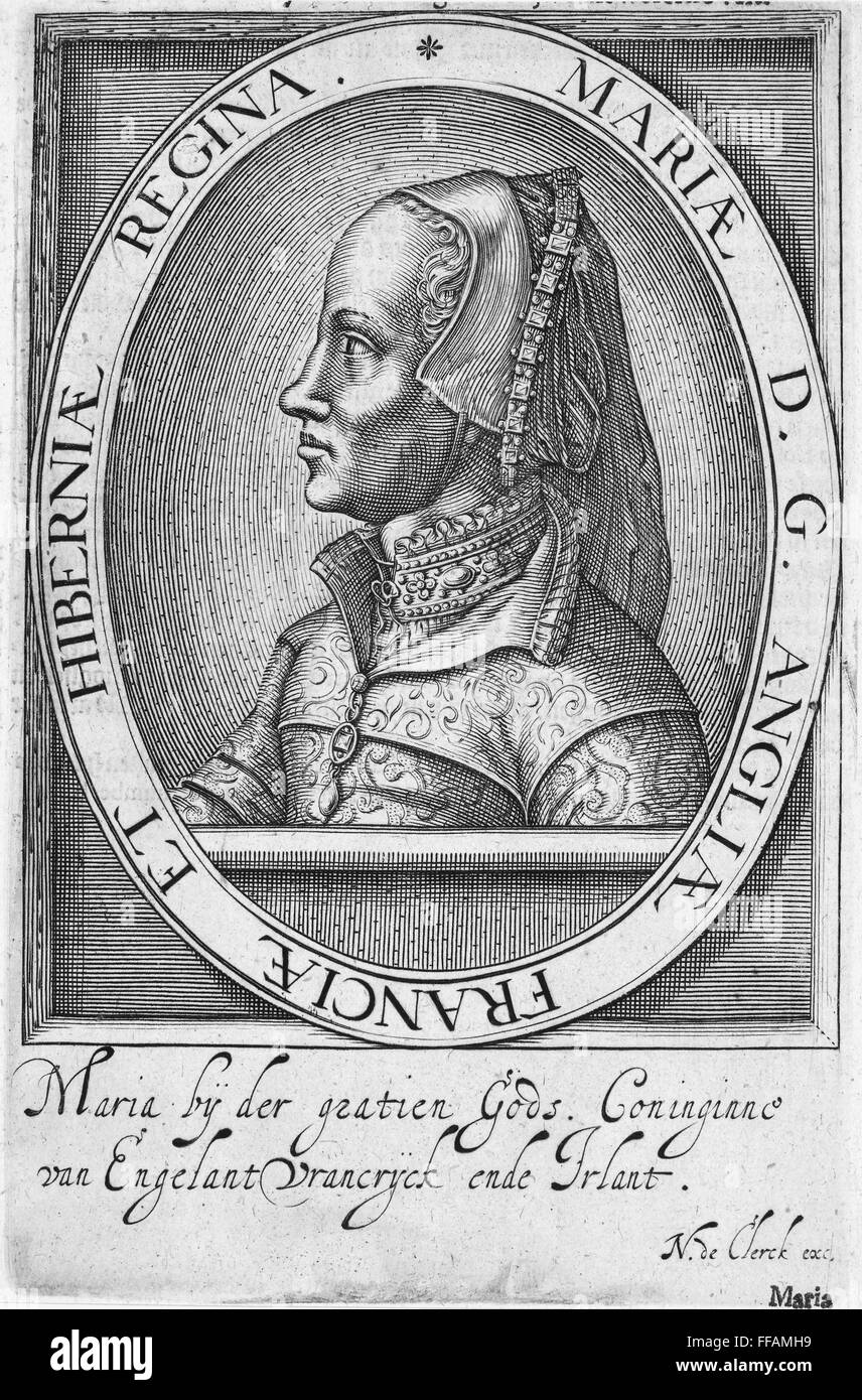 MARY I (1516-1558). /nQueen of England and Ireland, 1553-58. Line ...