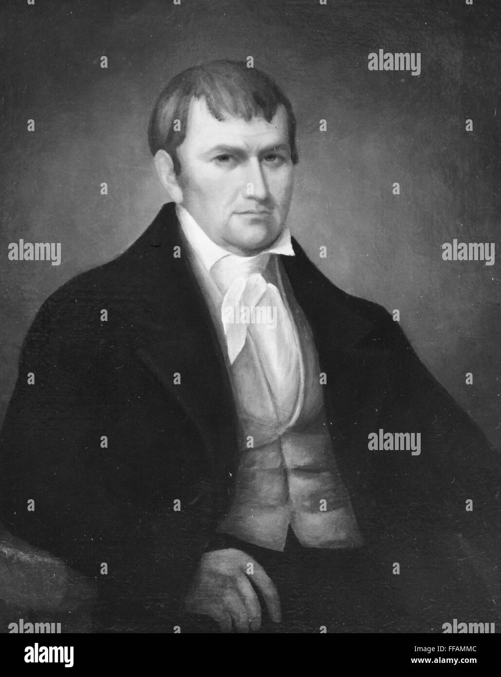 JAMES ROBERTSON (1742-1814). /nAmerican pioneer. Oil on canvas Stock ...