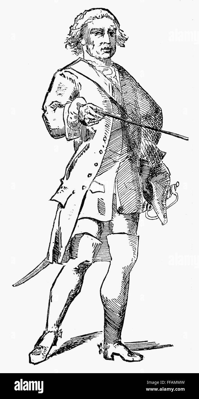 COMTE DE ROCHAMBEAU /n(1725-1807). French soldier. Contemporary drawing ...