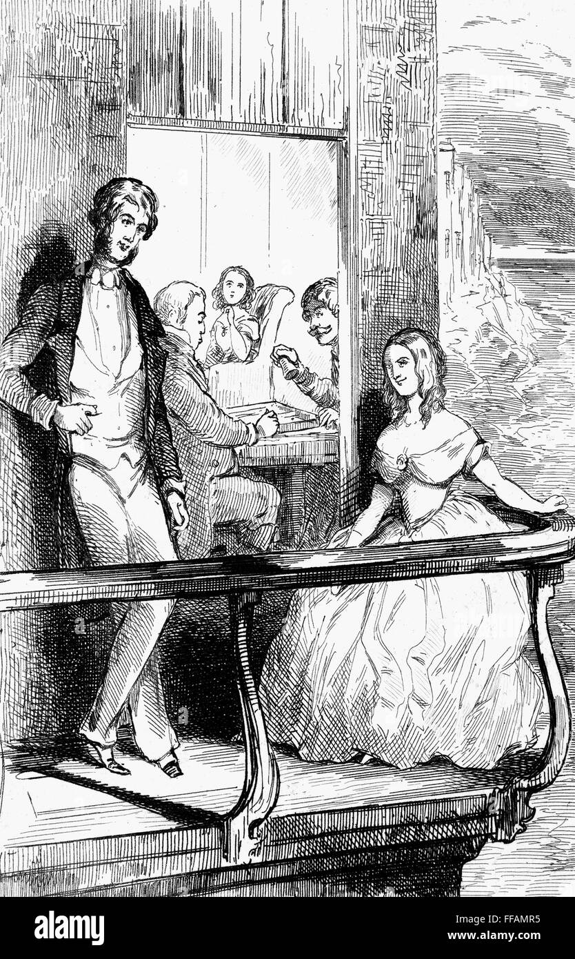 THACKERAY: VANITY FAIR. /nA Family Party at Brighton, England. Etching ...